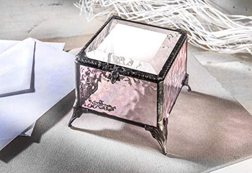 Baptism Gift for Girls Personalized Keepsake Box Pink Stained Glass Engraved Jewelry J Devlin Box 903 EB222 (Pink)