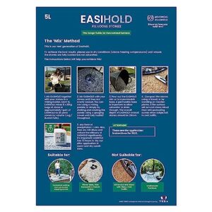 Vuba Easihold XL 1.3 Gallon Pack - Resin Binder for Gravel, Stones, Mulch & Bark - Non Toxic, High Strength, Permeable 5ltrs (169.07 us fl oz)