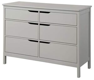 angel line lauren 6 drawer double dresser, gray