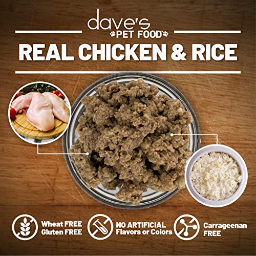 Dave's Pet Food Chicken and Rice Delicate Canned Dog Food, Restricted Bland Diet Wet Dog Food for Sensitive Stomachs, 13.2oz Cans, (Pack of 12) , Made in the USA