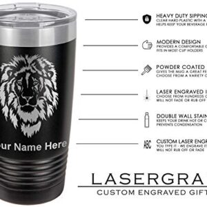 LaserGram 20oz Vacuum Insulated Tumbler Mug, Horseshoe with Horse, Personalized Engraving Included (Black)