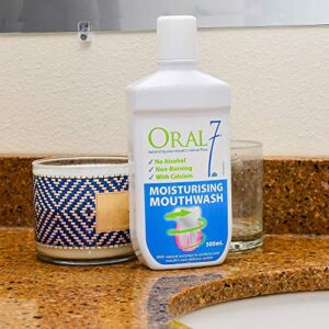 Oral7 Dry Mouth Mouthwash Alcohol Free Oral Rinse with Xylitol, Moisturizing Mouth Wash and Breath Freshener, Promotes Gum Health and Fresh Breath, Oral Care and Dry Mouth Products 250ml