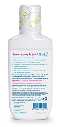 Oral7 Dry Mouth Mouthwash Alcohol Free Oral Rinse with Xylitol, Moisturizing Mouth Wash and Breath Freshener, Promotes Gum Health and Fresh Breath, Oral Care and Dry Mouth Products 250ml