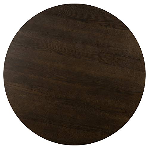 Gatsby Oak Wood and Metal Dining Room Kitchen Table, 55" Wide