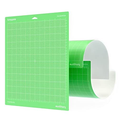 Funnygame Standard Grip Cutting Mat 12x12, Green Sticky Mat 3 Pack for Cricut Maker 3/Maker/Explore 3/Air 2/Air/One, Suit for HTV/Cardstock/Paper/Adhesive Vinyl and other Accessories