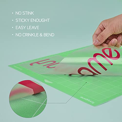 Funnygame Standard Grip Cutting Mat 12x12, Green Sticky Mat 3 Pack for Cricut Maker 3/Maker/Explore 3/Air 2/Air/One, Suit for HTV/Cardstock/Paper/Adhesive Vinyl and other Accessories