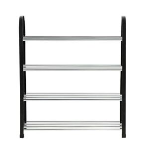 biitfuu 4 tiers shoe racks, standing shoe rack slippers shelf plastic aluminum large capacity slim shoe organizer