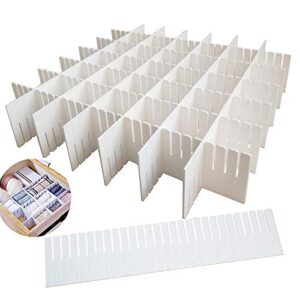 ojyudd 12pcs diy plastic grid drawer dividers,white adjustable sock underwear dresser drawer organizers divider for stationary storage