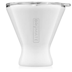 brümate margtini 10oz martini margarita tumbler - made with vacuum-insulated stainless steel (ice white)