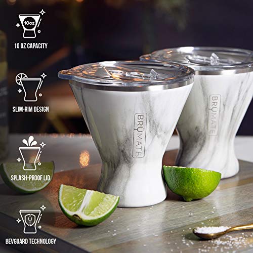 BrüMate MargTini 10oz Martini Margarita Tumbler - Made With Vacuum-Insulated Stainless Steel (Ice White)