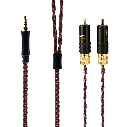 HiFi Cable with 2.5mm TRRS Balanced Male to 2RCA Male Hi-end for Astell&Kern AK100II, AK120II, AK240, AK380, AK320, DP-X1A, FIIO X5III, XDP-300R, iBasso DX200, KANN Pcocc Silver Plated Cable