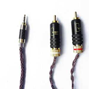 HiFi Cable with 2.5mm TRRS Balanced Male to 2RCA Male Hi-end for Astell&Kern AK100II, AK120II, AK240, AK380, AK320, DP-X1A, FIIO X5III, XDP-300R, iBasso DX200, KANN Pcocc Silver Plated Cable