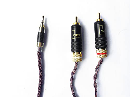 HiFi Cable with 2.5mm TRRS Balanced Male to 2RCA Male Hi-end for Astell&Kern AK100II, AK120II, AK240, AK380, AK320, DP-X1A, FIIO X5III, XDP-300R, iBasso DX200, KANN Pcocc Silver Plated Cable