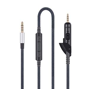 audio replacement cable replacement cord with in-line mic remote volume control compatible with bose qc15 quietcomfort 15 headphones, audio cord compatible with samsung galaxy huawei android