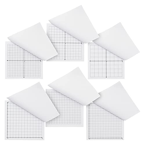 10 Pack Mini Graph Paper Sticky Notes in 6 Designs, 25 Sheets per Pad (3x3 in)