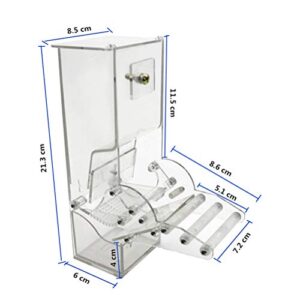 POPETPOP Parakeet Feeder No Mess-Automatic Bird Feeder No Split for Cage,Heavty Acrylic Feeder Station for Macaw African Greys Budgies Cockatiels Conure Lovebird