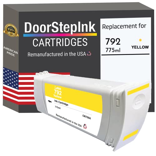 DoorStepInk Remanufactured in The USA Ink Cartridge Replacements for HP 792 Yellow CN708A for Printers Latex 210 61in 260 61in 280 104in DesigJet L26100 61in. L26500 61in. L28500 104in.…