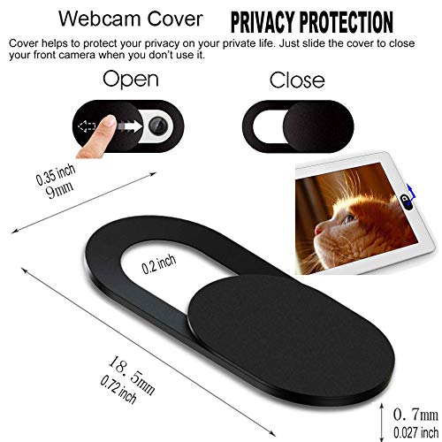 [3 Pack] Slide Webcam Cover Ultra Slim Web Camera Cover fits Laptop, Desktop, PC, Macboook Pro, iMac, Mac Mini, Computer, Smartphone,Protect Your Privacy and Security,Strong Adhensive-Black