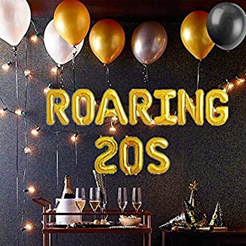 JeVenis Roaring 20s Balloons Great Gatsby Birthday Decor 20th Birthday Party Balloons 20 Anniversary Decorations Roaring 20s Flapper Party Roaring Twenties Birthday Balloon