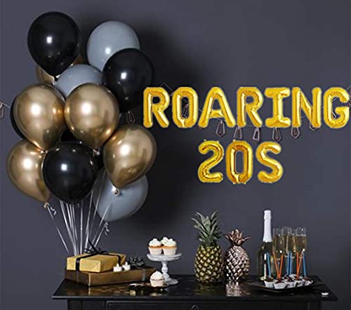 JeVenis Roaring 20s Balloons Great Gatsby Birthday Decor 20th Birthday Party Balloons 20 Anniversary Decorations Roaring 20s Flapper Party Roaring Twenties Birthday Balloon