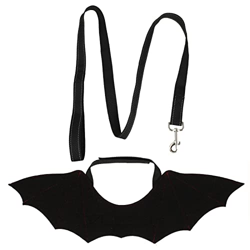 POPETPOP Pet Leash Harness Cute Bat Wings Harness Lead Rope Halloween Cosplay Party Accessories for Cat Dog