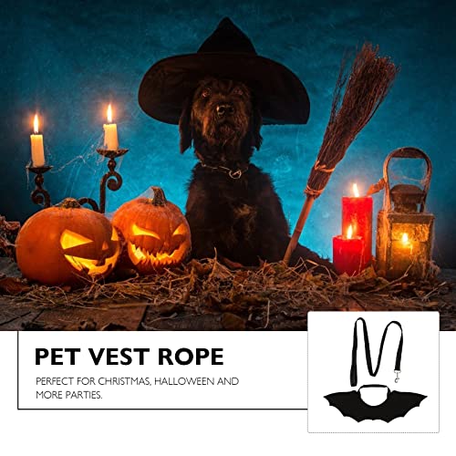 POPETPOP Pet Leash Harness Cute Bat Wings Harness Lead Rope Halloween Cosplay Party Accessories for Cat Dog