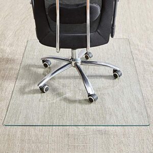 tempered glass chair mat, 36"×46“, 1/5 inch thick office chair mat carpet & hardwood floor, chair mats for carpeted floor, chair mat for hardwood floor, desk chair mat, 4 anti-slip pads