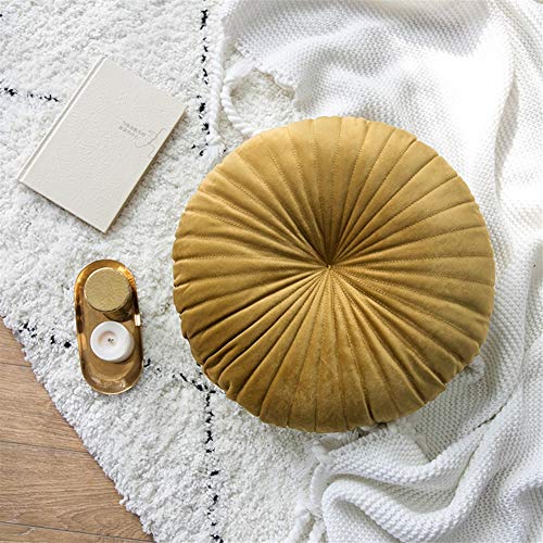 Icegrey Nordic Round Chair Cushion Throw Pillow for Couch Sofa Bed Pillow Yellow Diameters 15.7"