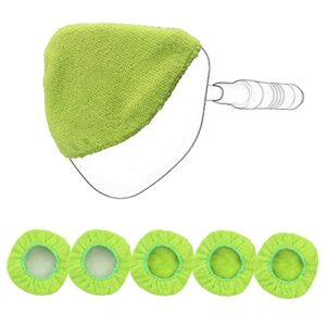 5 pack car care replaced microfiber clothes for xindell windshield cleaning brush cotton terry washable car washing pads - 5 inch diameter (green,triangle)