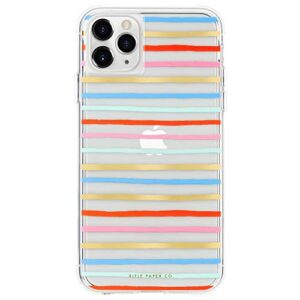 rifle paper co. iphone 11 pro max case - gold foil accents - 6.5 - happy stripes