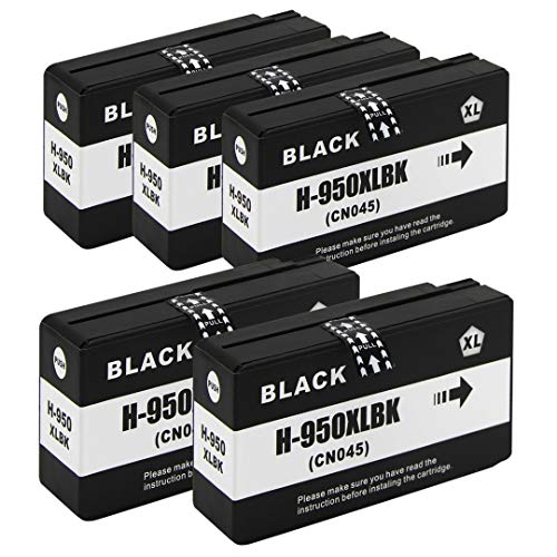 igsticker Compatible Ink Cartridges Replacement for LCompatible Toner Cartridge Replacement for 950XL Cartridges Works with OfficeJet Pro 8600 8610 8620 8630 8640 8615 8625 Printers (5 Pack)