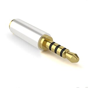 Gold Plated Headphone Adapter 3.5mm Male to 2.5mm Female Audio Headset Converter 3 Ring Jack Plug - Stereo or Mono - 3 Pack