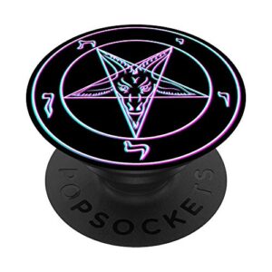 waporwave pentagram seal of baphomet popsockets popgrip: swappable grip for phones & tablets