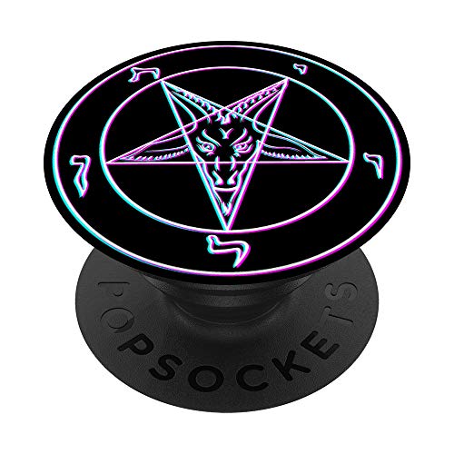 Waporwave Pentagram Seal Of Baphomet PopSockets PopGrip: Swappable Grip for Phones & Tablets