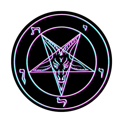 Waporwave Pentagram Seal Of Baphomet PopSockets PopGrip: Swappable Grip for Phones & Tablets