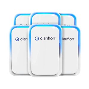 clarifion - air ionizers for home (6 pack), negative ion filtration system, quiet air freshener for bedroom, office, kitchen, portable air filter odor, smoke dust, pets, eliminator, mini air cleaner