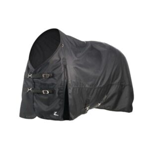 horze nevada 1200d lightweight waterproof horse turnout rain sheet (no fill) - black - 75 in