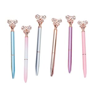 stobok creative ballpoint pens diamond butterfly roller ball pens for student school office,pack of 6