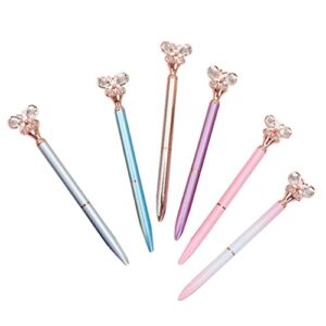 STOBOK Creative Ballpoint Pens Diamond Butterfly Roller Ball Pens for Student School Office,Pack of 6