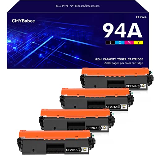 CMYBabee Compatible Toner Cartridge Replacement for HP 94A CF294A Black Toner Cartridge for HP M118dw, MFP M148dw M148fdw M149fdw M148 M118 M149 Toner Ink Printer (Black, 4-Pack)