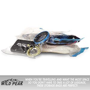 Wild Peak Space Saver Dry Bags for Clothing (Small to X-Large). Pack of 16 Bags. Roll-Up Compression Storage No-Vacuum Reusable Packing Organizers