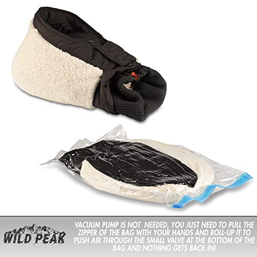 Wild Peak Space Saver Dry Bags for Clothing (Small to X-Large). Pack of 16 Bags. Roll-Up Compression Storage No-Vacuum Reusable Packing Organizers