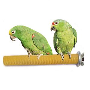 BESTWD Bird Perchs Bird Stand Toy Bird Cage Accessories Natural Colorful Wood Perch Platform Paw Grinding Stick 4-Piece Set for Parakeets