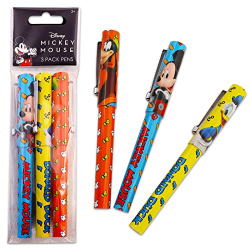 Disney Mickey Mouse Pen Set ~ Bundle Includes Three Mickey Gel Pens, Bookmark, and Stickers (Mickey Mouse Office Supplies)