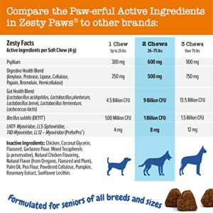 Zesty Paws Probiotics for Dogs - Digestive Enzymes for Gut Flora, Digestive Health, Diarrhea & Bowel Support - Clinically Studied DE111 - Dog Supplement Soft Chew for Pet Immune System - Advanced