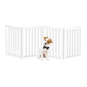 PETMAKER Freestanding Pet Gate - Wooden Folding Fence for Doorways, Halls, Stairs & Home - Step Over Divider - Great for Dogs & Puppies