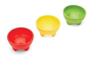 fox run multicolor salsa bowls, 5-inch diameter, set of 3, red, yellow, green