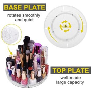 chfine 360 Rotating Makeup Organizer, Large Capacity Detachable Spinning Cosmetics Organizer with 4 Layers, Lazy Susan Makeup Organizer for Skin Care Products Makeup Sets (Crystal Clear)