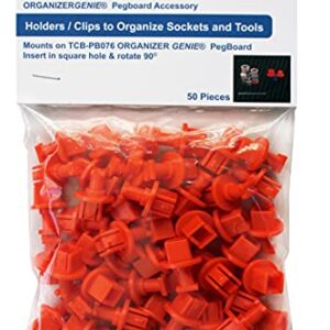 3/8" Socket Holders (50 pcs) - Accessories for ORGANIZER GENIE Pegboards to Organize Tools