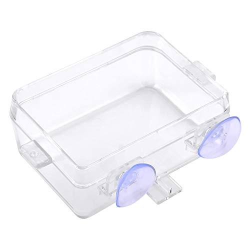 Hffheer Reptile Feeder Anti-Ese Amphibians Feeder Dish Food Water Bowl Translucent Feeding Basin with Suction Cup for Tortoise Gecko Snakes Lizard